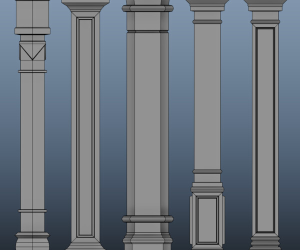 ArtStation - 20 Column Base Mesh ( with UV) | Resources