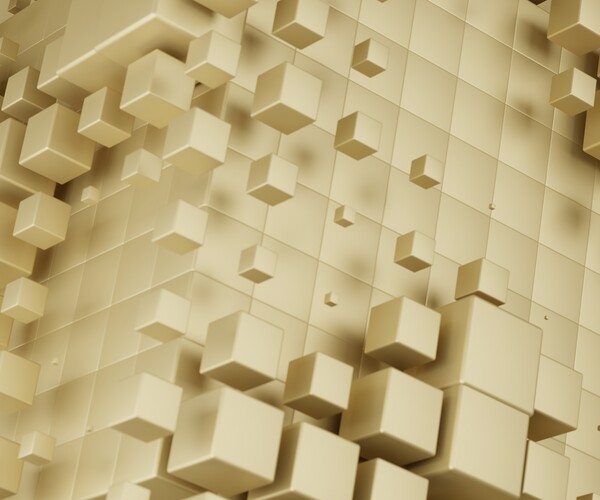 Artstation Surface Of Squares Moving Out In Waves Gold Design 3d