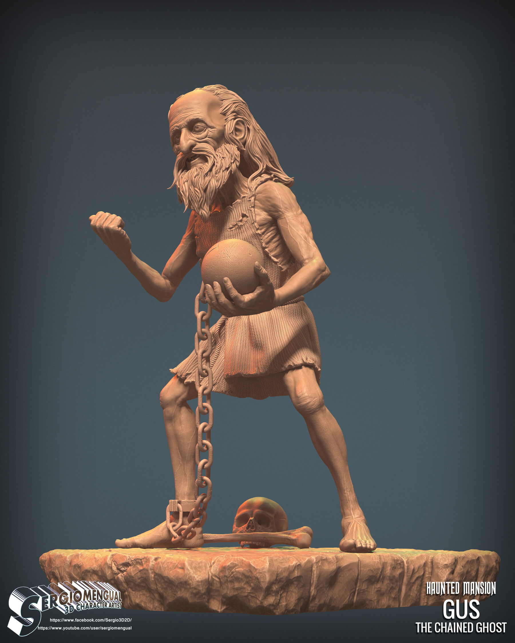 ArtStation - Haunted Mansion Gus The Chained Ghost 3D Printable Sculpt | Resources