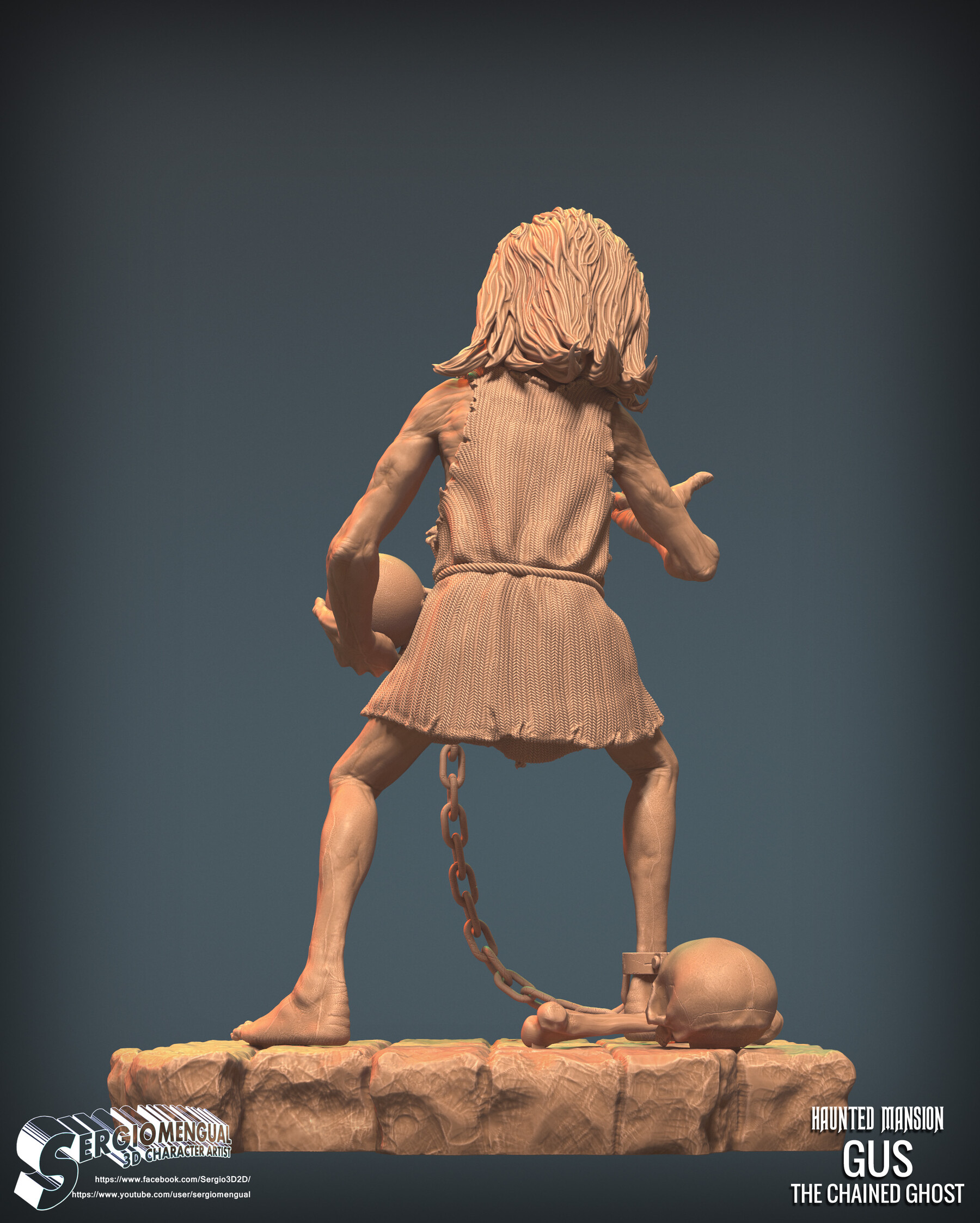 ArtStation - Haunted Mansion Gus The Chained Ghost 3D Printable Sculpt | Resources