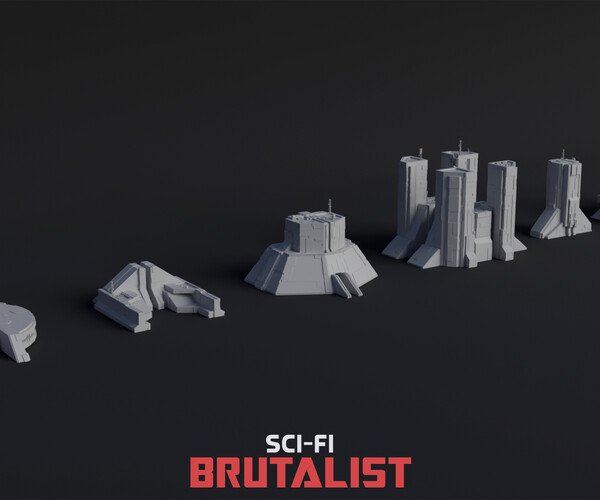 ArtStation - SCI-FI Brutalist base mesh | Resources