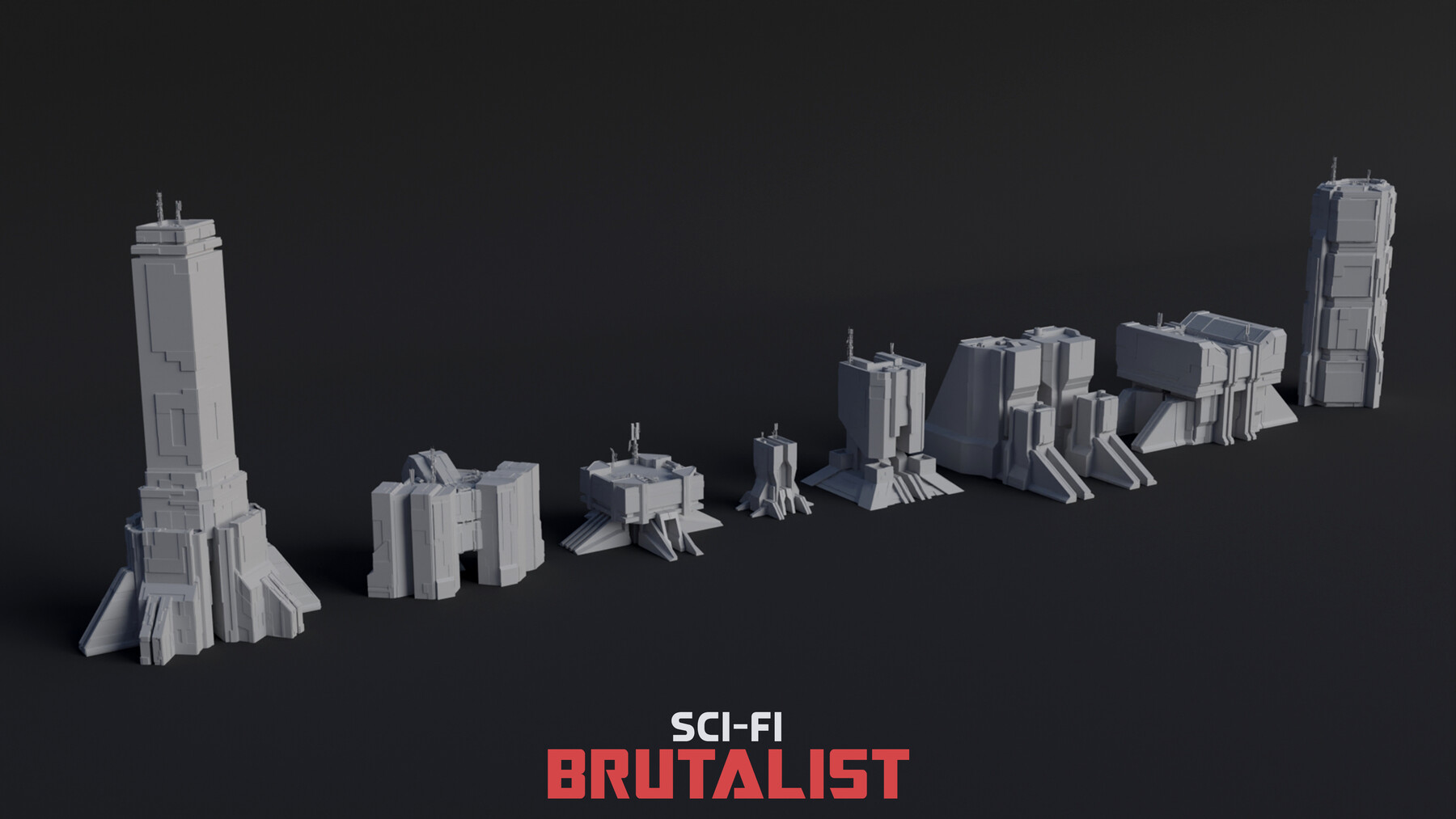 ArtStation - SCI-FI Brutalist base mesh | Resources