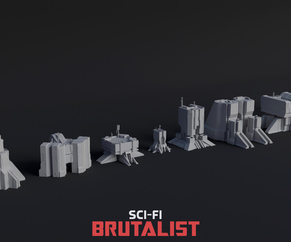 ArtStation - SCI-FI Brutalist base mesh | Resources
