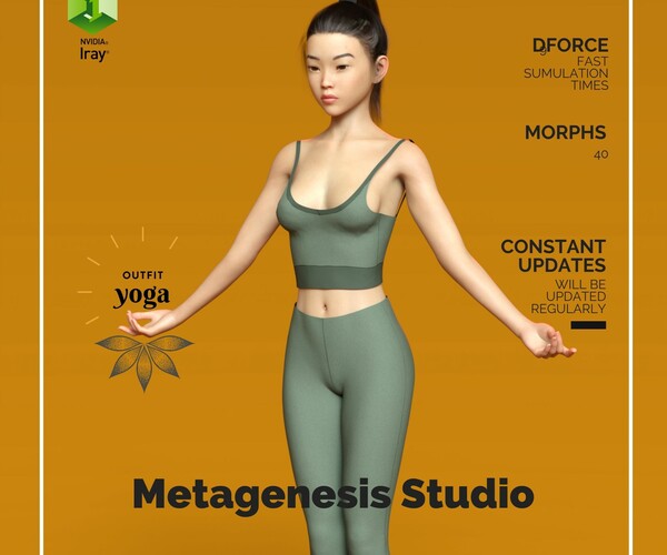 ArtStation - dForce Yoga Outfit for Genesis 8 and 8.1 Female | Resources