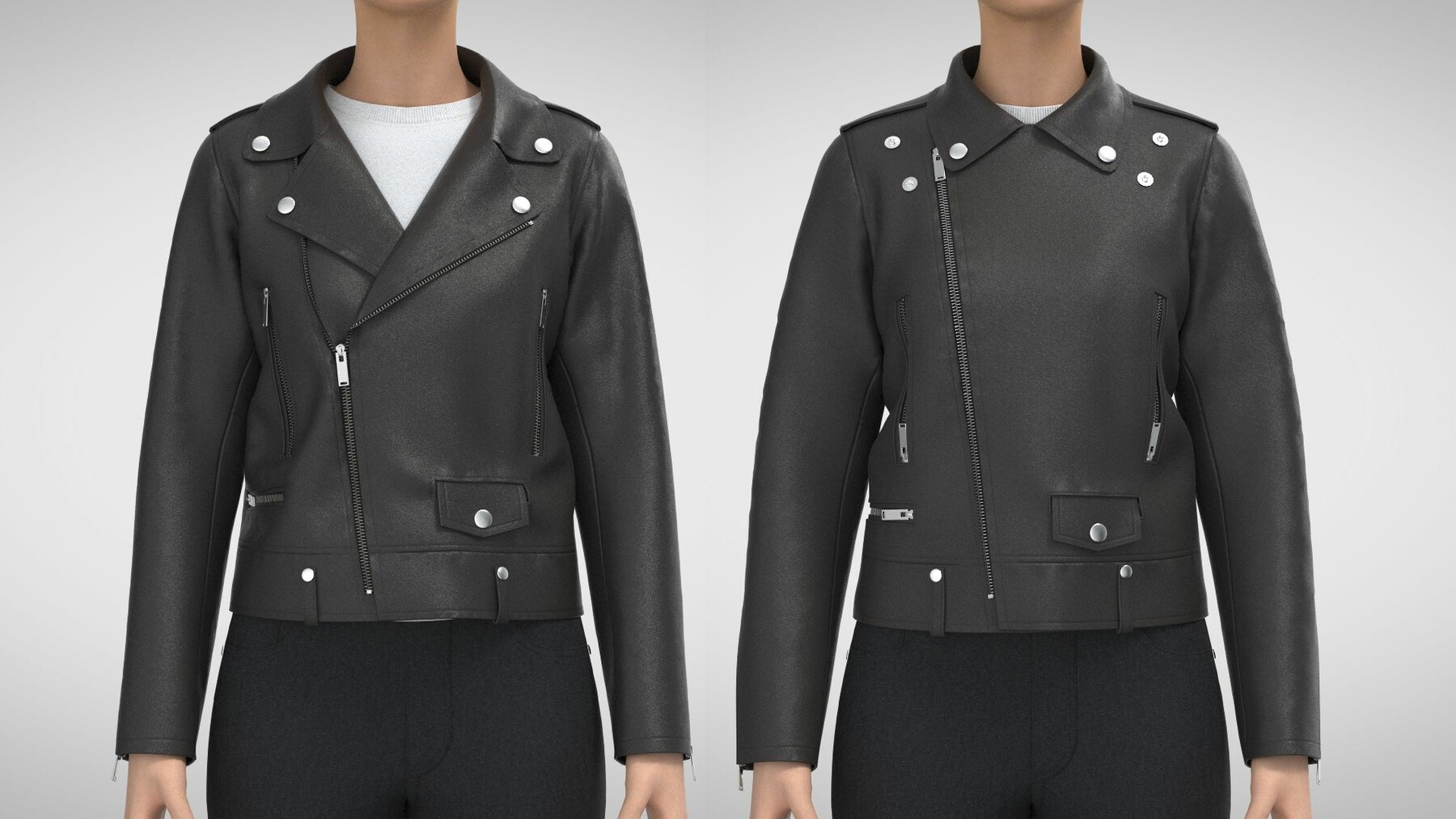 ArtStation - Women Leather Jacket, Marvelous Designer, Clo +obj, fbx | Resources