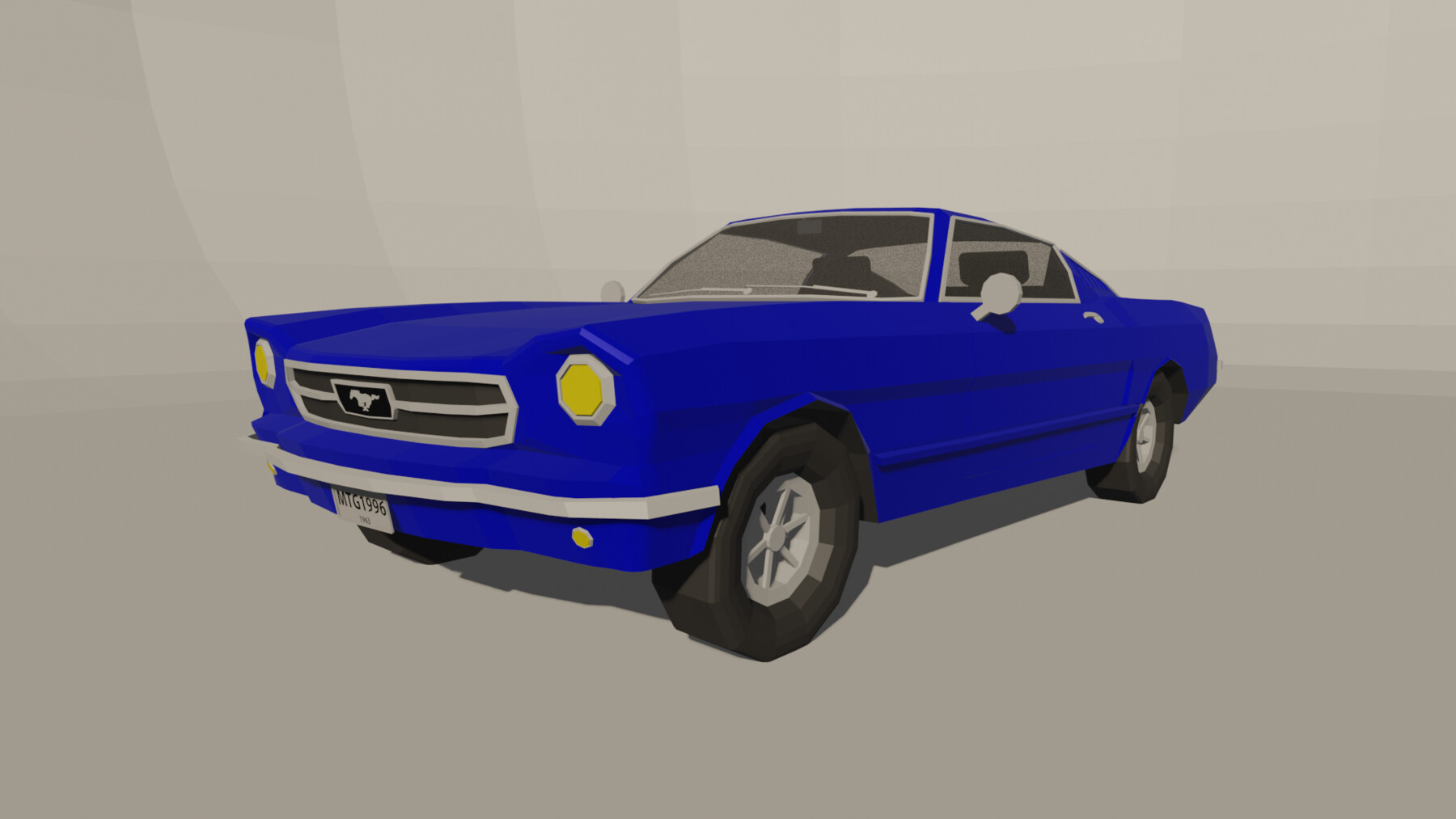 ArtStation - low poly-1996 ford mustang | Resources