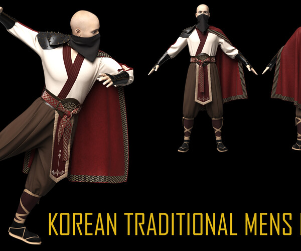 ArtStation - KOREAN TRADITIONAL MENS HANBOK. Marvelous Designer, Clo 3D ...