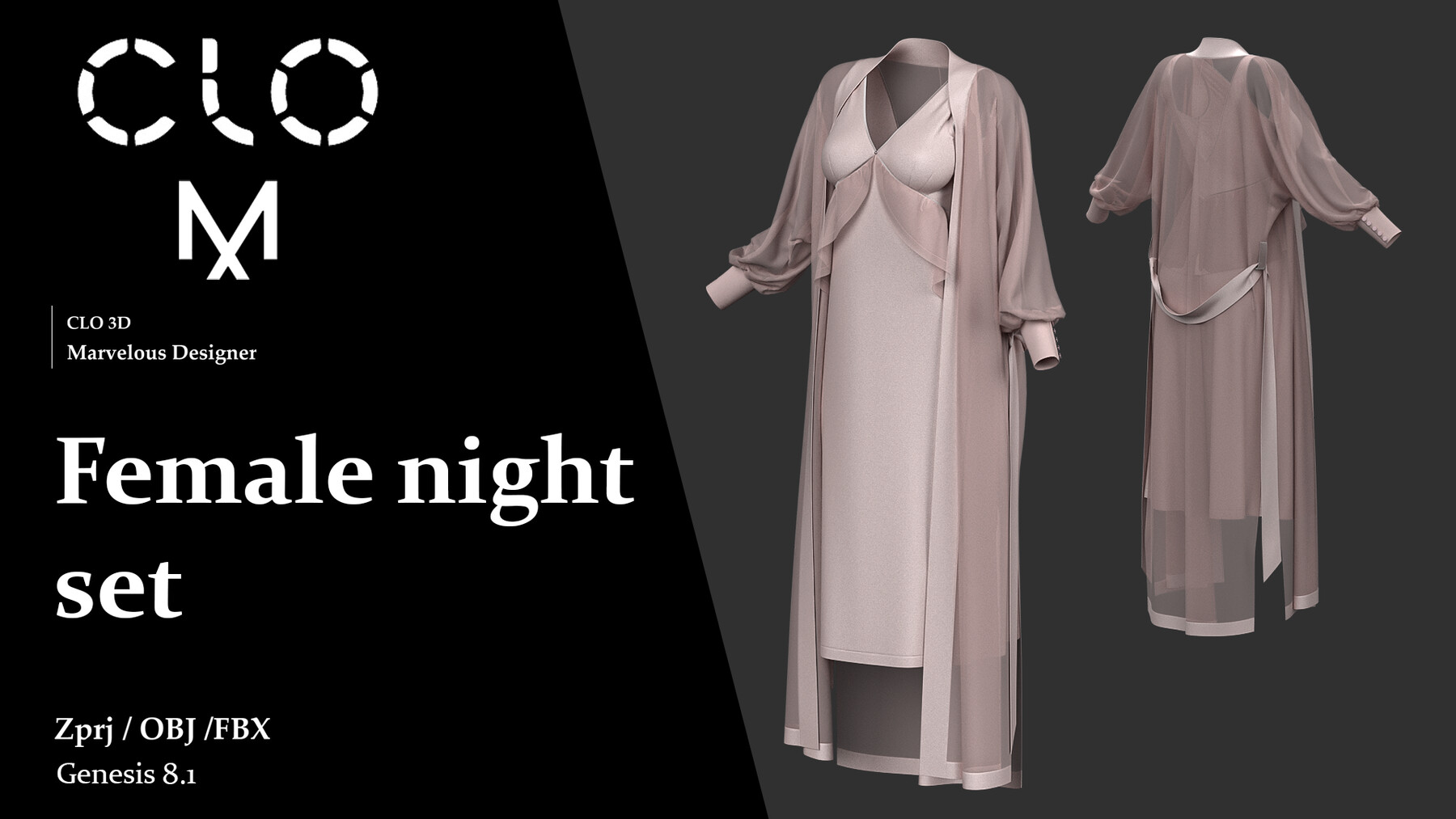 ArtStation - Female night set / Marvelous Designer/Clo3D project file ...