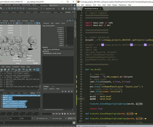 ArtStation - Automatic BlendShape Transfer to Different Topology | Tutorials
