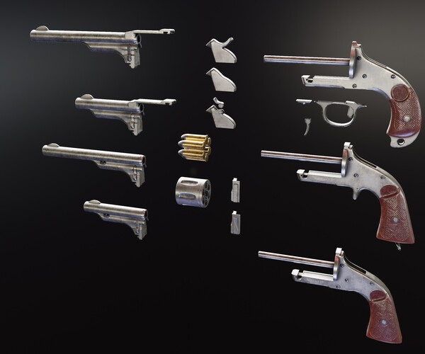 ArtStation - Merwin Hulbert Revolver | Game Assets