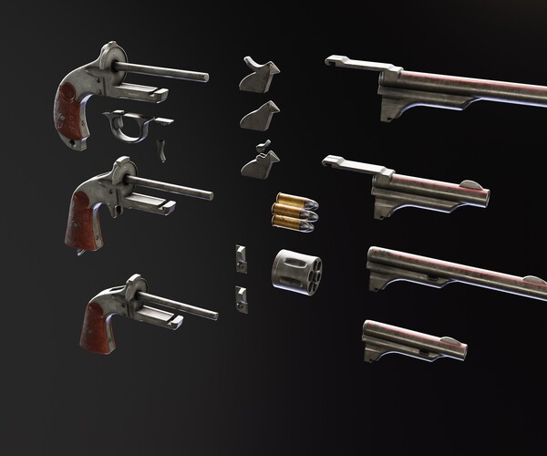 ArtStation - Merwin Hulbert Revolver | Game Assets