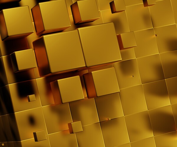 Artstation Surface Of Squares Moving Out In Waves Gold Design 3d