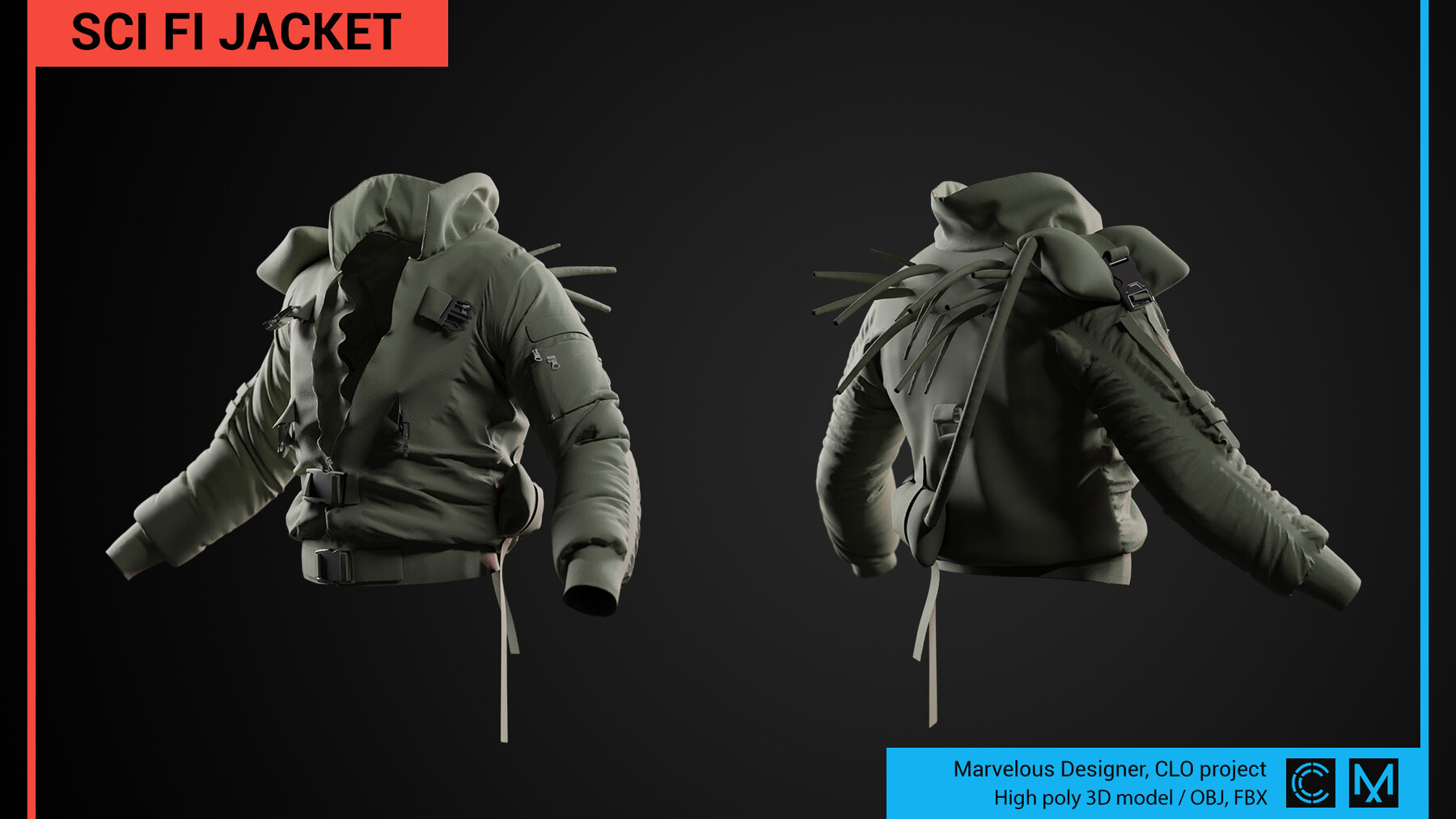 ArtStation - Sci Fi Jacket - Marvelous Designer, CLO project. | Resources