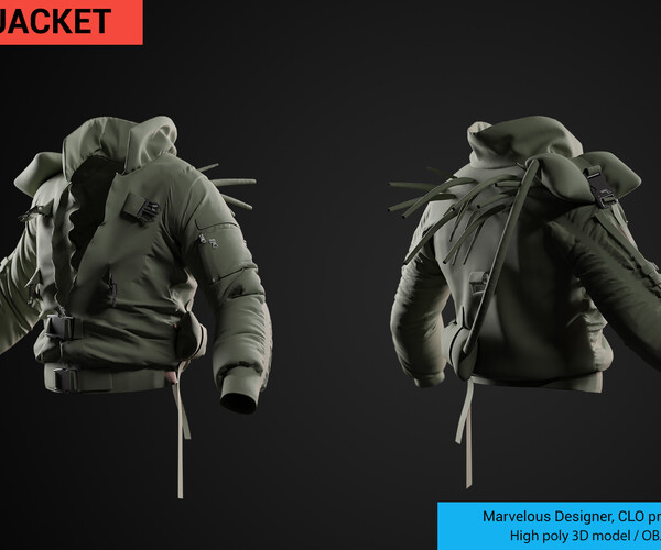 ArtStation - Sci Fi Jacket - Marvelous Designer, CLO project. | Resources
