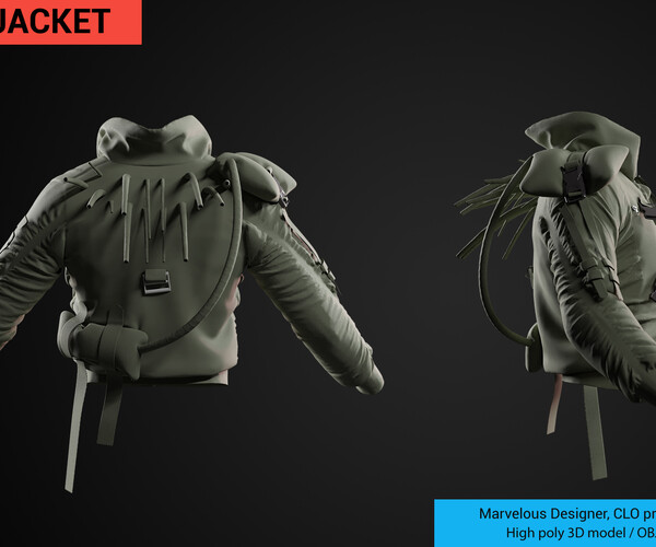 ArtStation - Sci Fi Jacket - Marvelous Designer, CLO project. | Resources