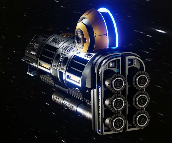 ArtStation - Galactic Core spaceship low-poly | Game Assets