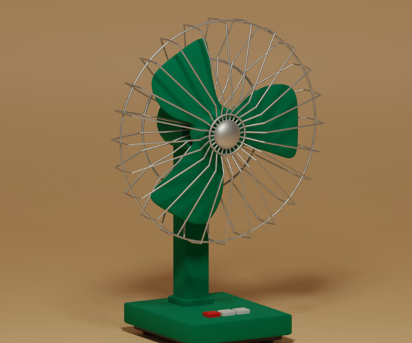 ArtStation - Cartoon Vintage Retro Table Fan 3D model | Resources