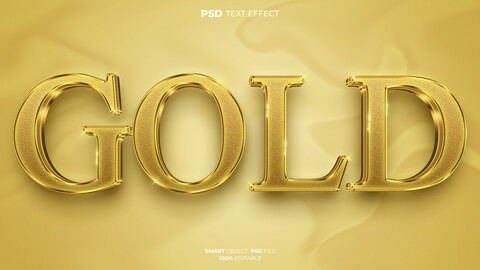 ArtStation - 3D Gold PSD fully editable text effect. Layer style PSD ...