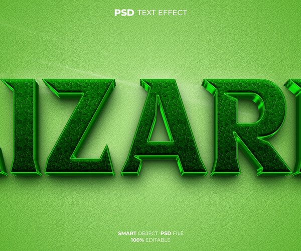 ArtStation - 3D Lizard PSD fully editable text effect. Layer style PSD ...