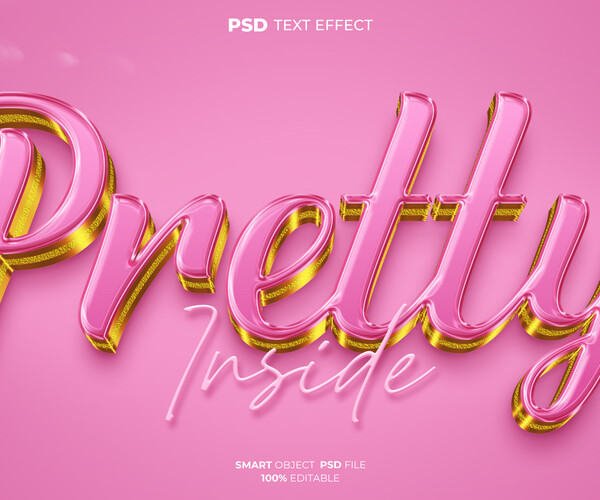 ArtStation - 3D Pretty PSD fully editable text effect. Layer style PSD ...