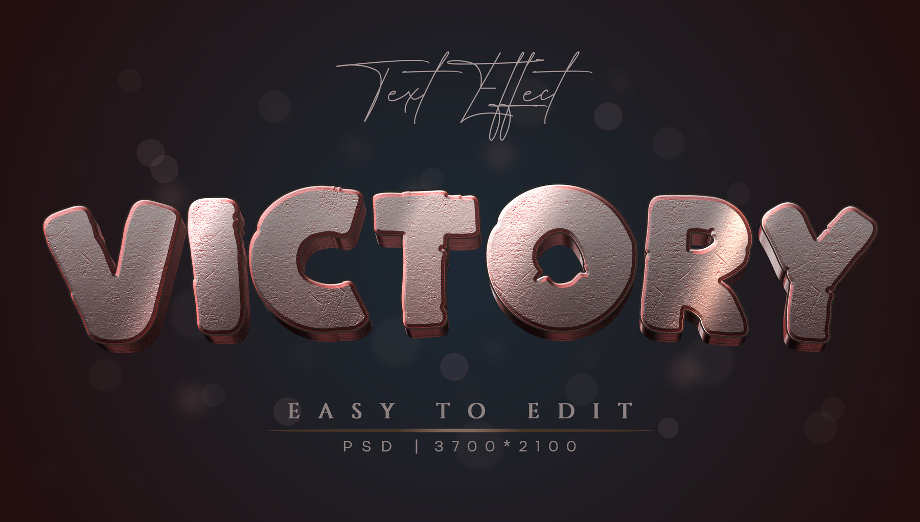 ArtStation - 3D Victory PSD fully editable text effect. Layer style PSD ...