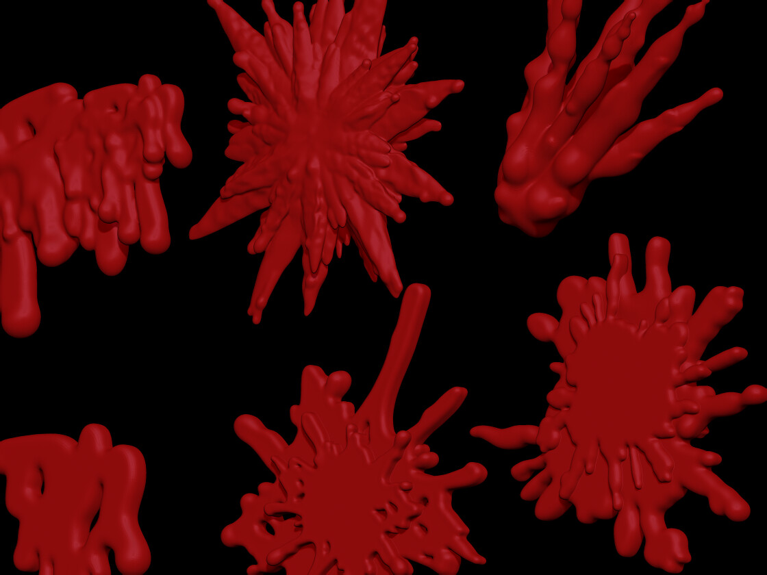 ArtStation - blood stains / splatter / drops stylized IMM brush and ...