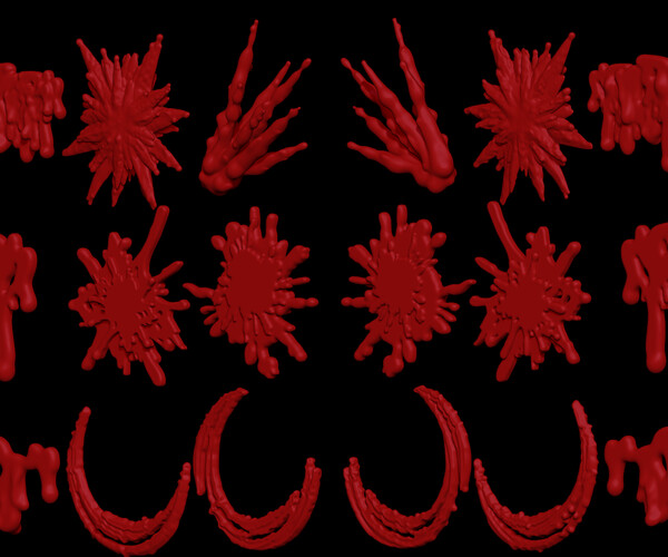 ArtStation - blood stains / splatter / drops stylized IMM brush and ...