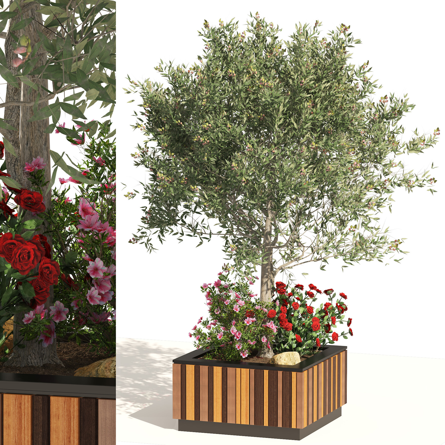 ArtStation - Outdoor tree flower wood pot | Resources
