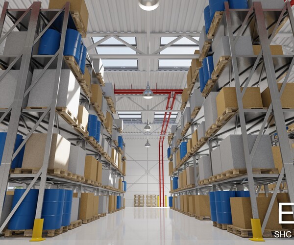 ArtStation - Modern furnished warehouse with office for Blender Eevee ...