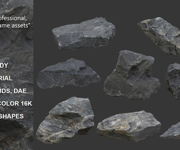 ArtStation - Gray Sharp Rock 220817 Photogrammetry - Ultra HD 16K ...