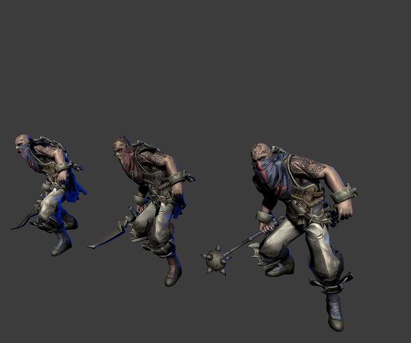ArtStation - Male Assassin Mutant Dagger | Game Assets