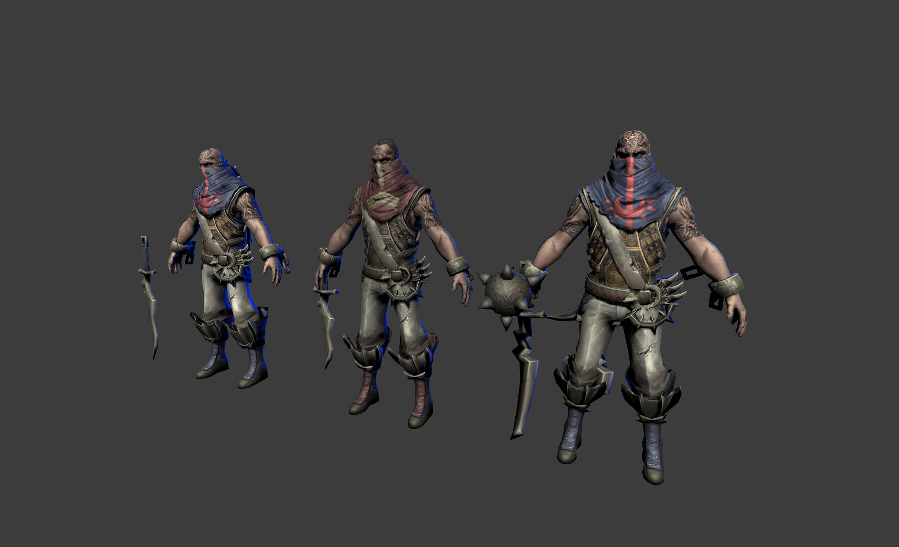 ArtStation - Male Assassin Mutant Dagger | Game Assets