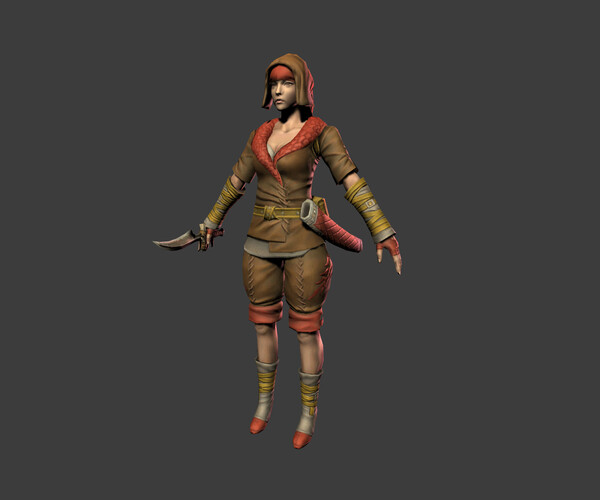 ArtStation - Soldier Female Dagger | Game Assets