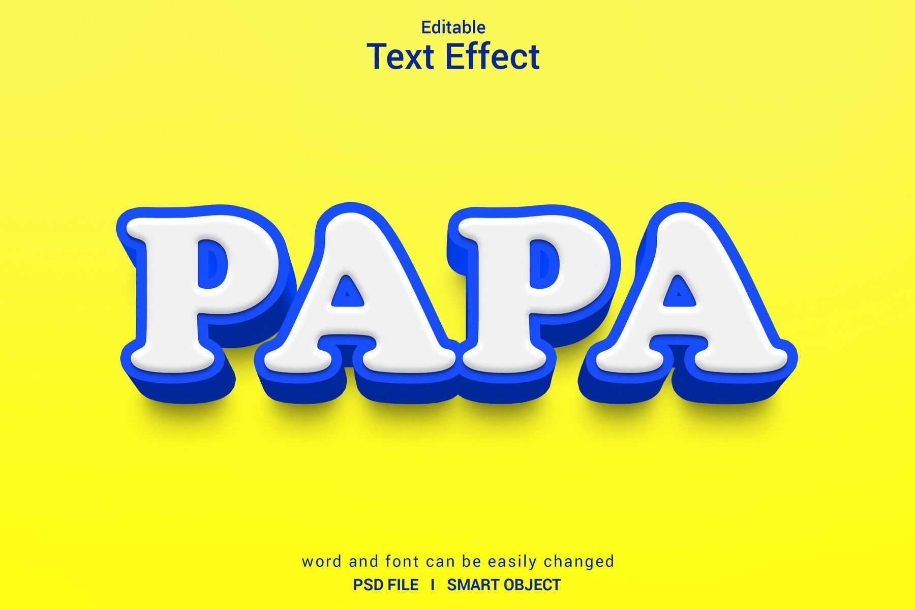 ArtStation - 3D Papa PSD fully editable text effect. Layer style PSD ...