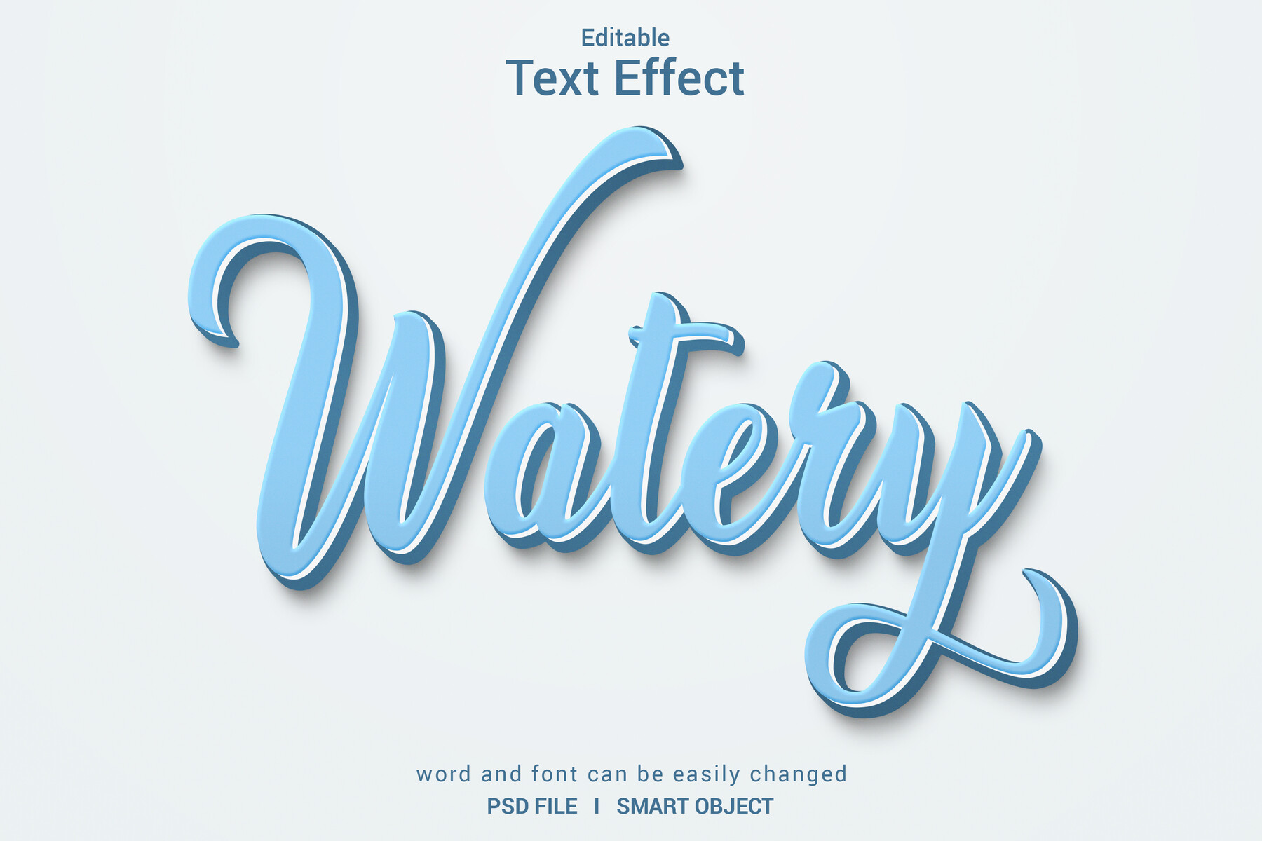 ArtStation - 3D Watery PSD fully editable text effect. Layer style PSD ...