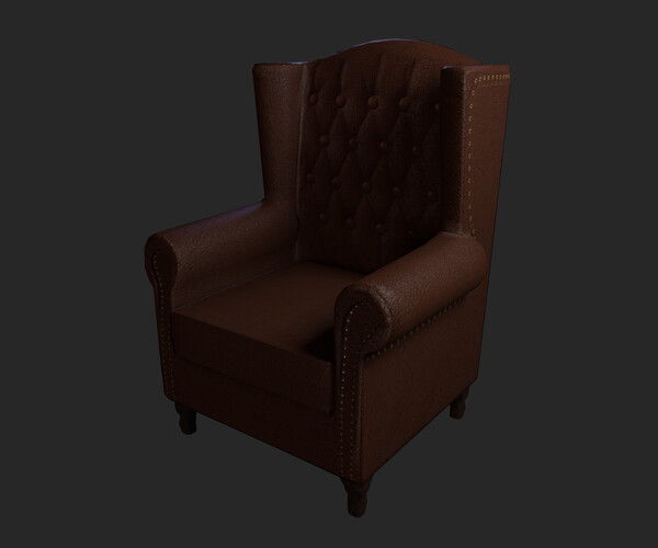 ArtStation - Low Poly Leather Armchair | Game Assets