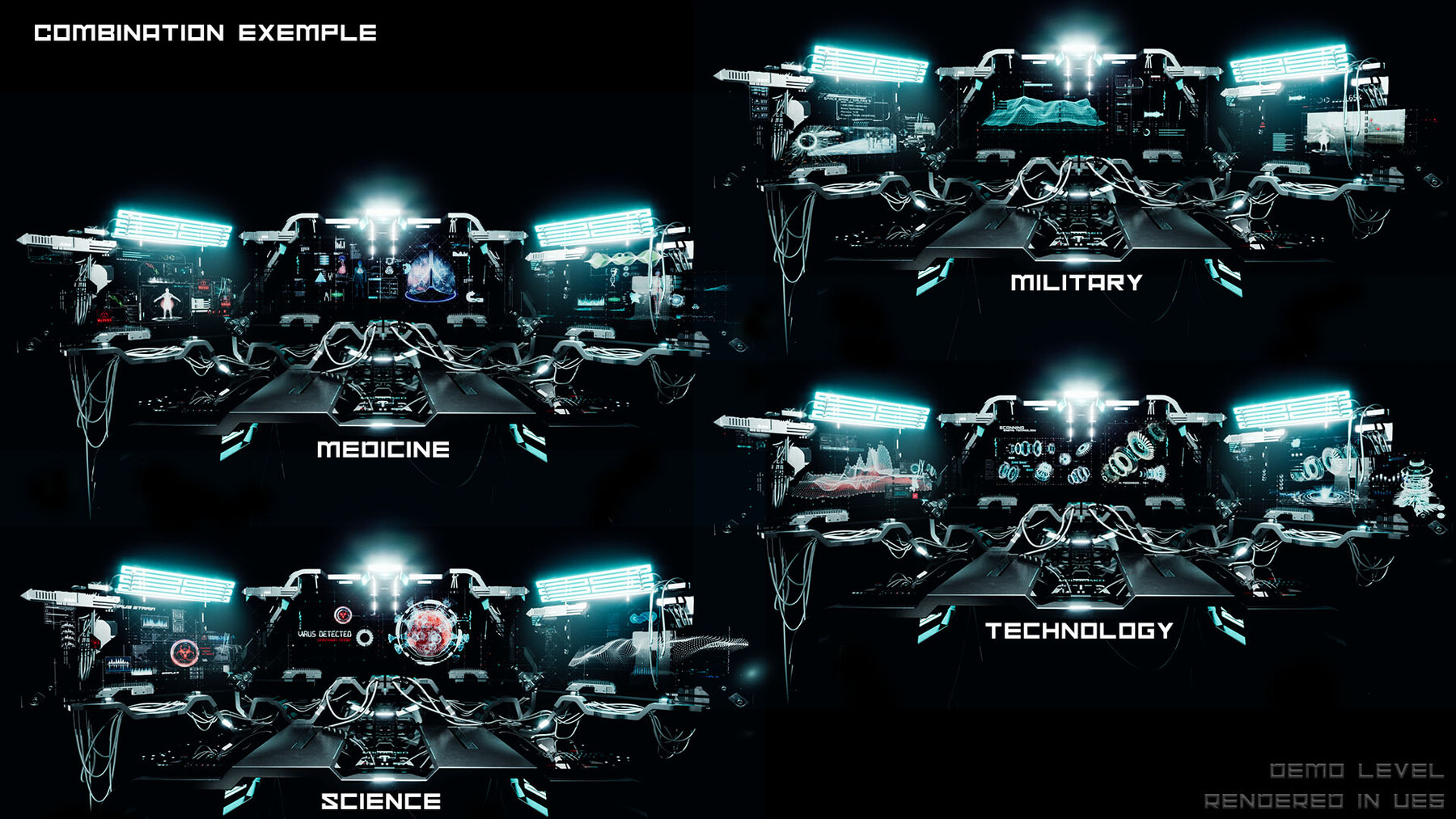 ArtStation - Sci-Fi Modular Computer Station | Game Assets