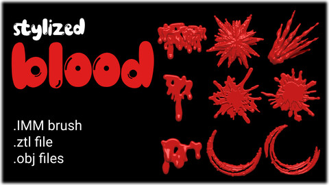 ArtStation - blood stains / splatter / drops stylized IMM brush and ...