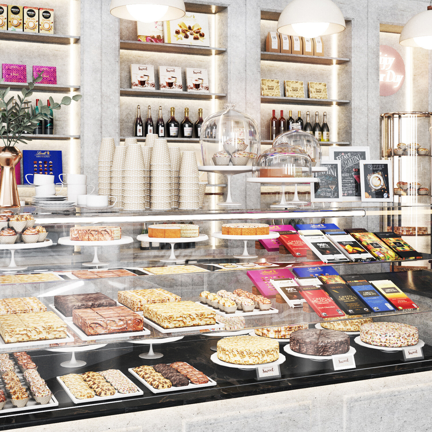 ArtStation - cafe 07 pastry bakery confectionary bar restaurant cake ...