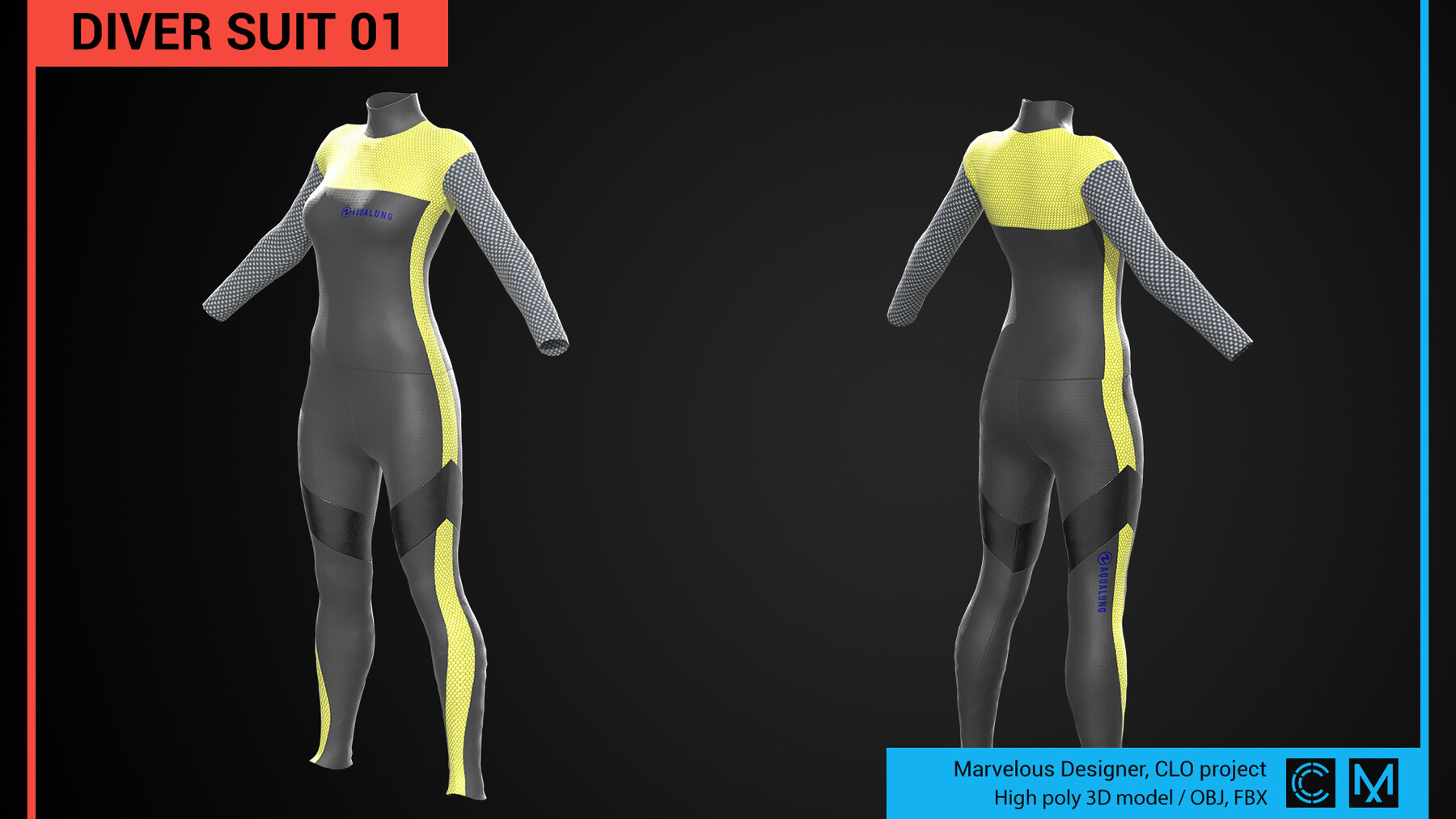 ArtStation - DIVER SUIT 01 - Marvelous Designer, CLO project. | Resources