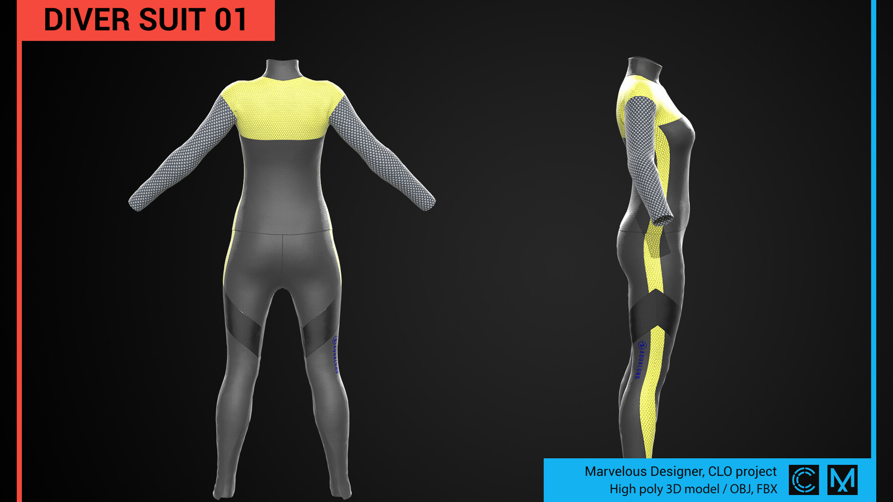 ArtStation - DIVER SUIT 01 - Marvelous Designer, CLO project. | Resources