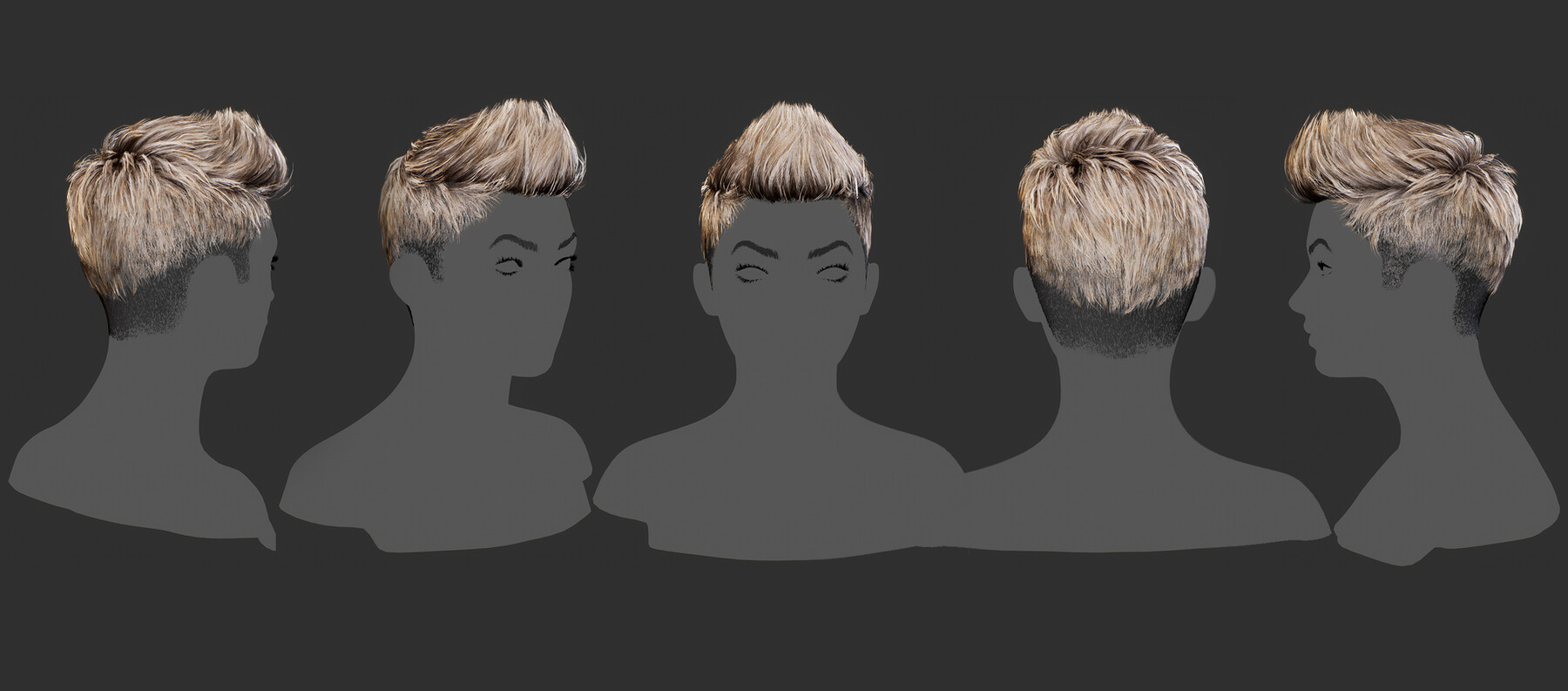 ArtStation - Realistic Hairstyle Pack Vol1 (5 pieces). Low-poly / Game ...