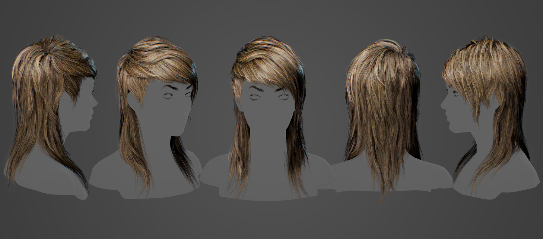 ArtStation - Realistic Hairstyle Pack Vol1 (5 pieces). Low-poly / Game ...