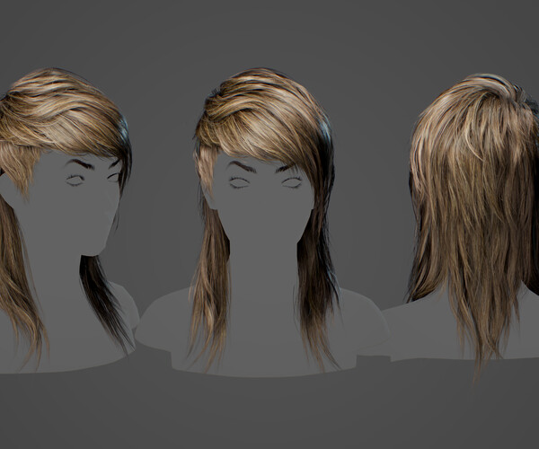 ArtStation - Realistic Hairstyle Pack Vol1 (5 pieces). Low-poly / Game ...