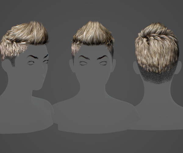 ArtStation - Realistic Hairstyle Pack Vol1 (5 pieces). Low-poly / Game ...