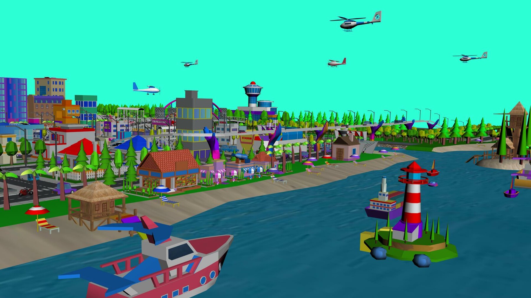 ArtStation - Low Poly City Town 3D model | Game Assets