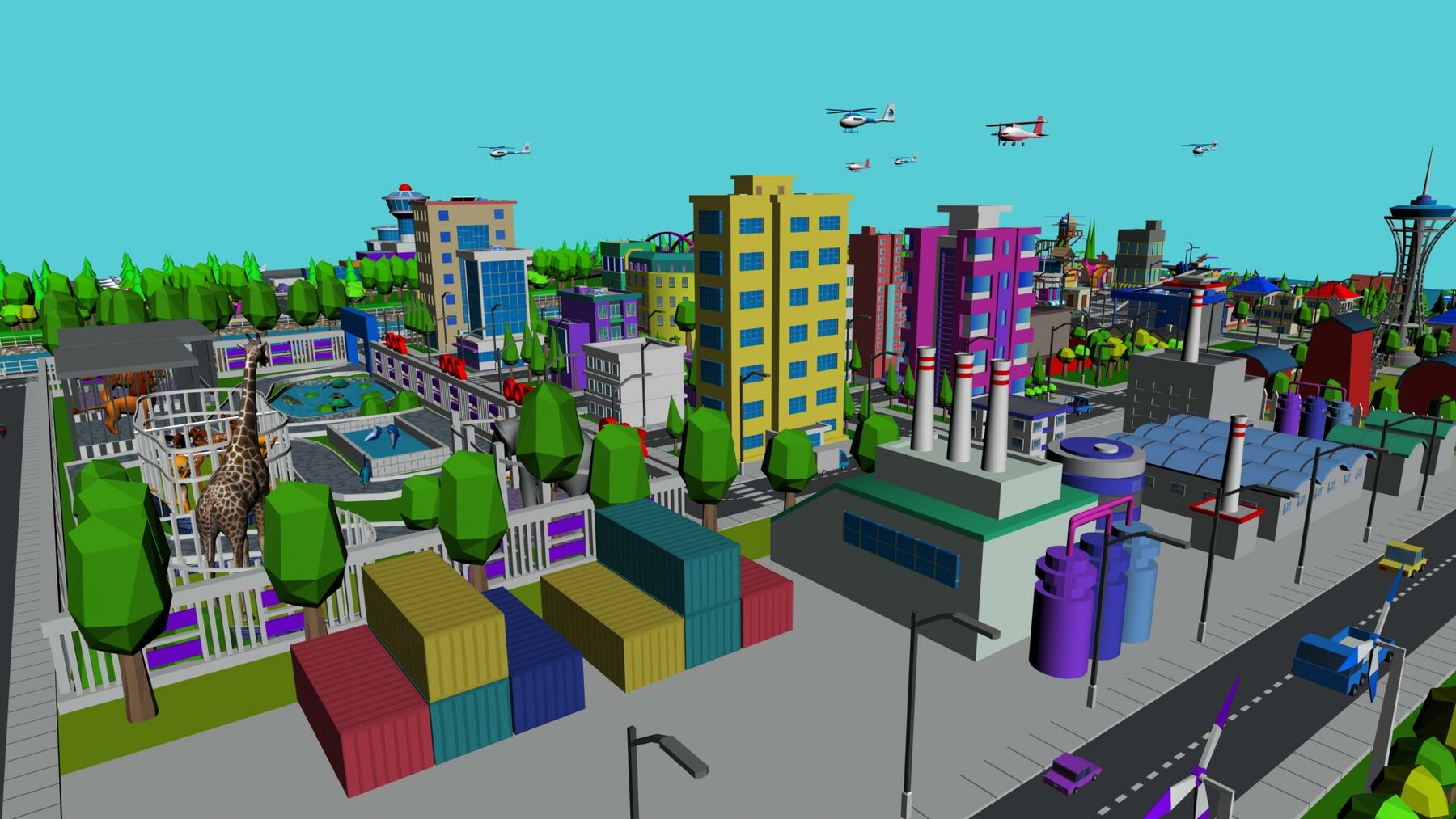 ArtStation - Low Poly City Town 3D model | Game Assets
