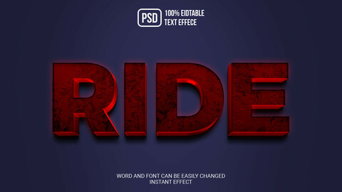 ArtStation - 3D Ride PSD fully editable text effect. Layer style PSD ...