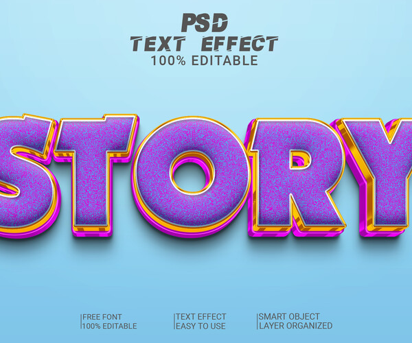 ArtStation - 3D Story PSD fully editable text effect. Layer style PSD ...