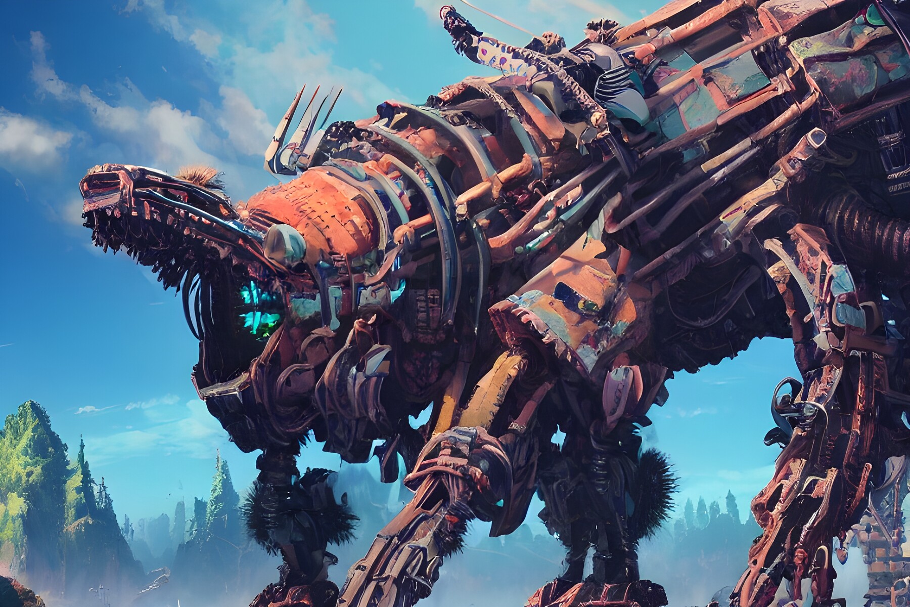 ArtStation - Mecanical Creature Horizon Forbiden 8k image pack paint ...